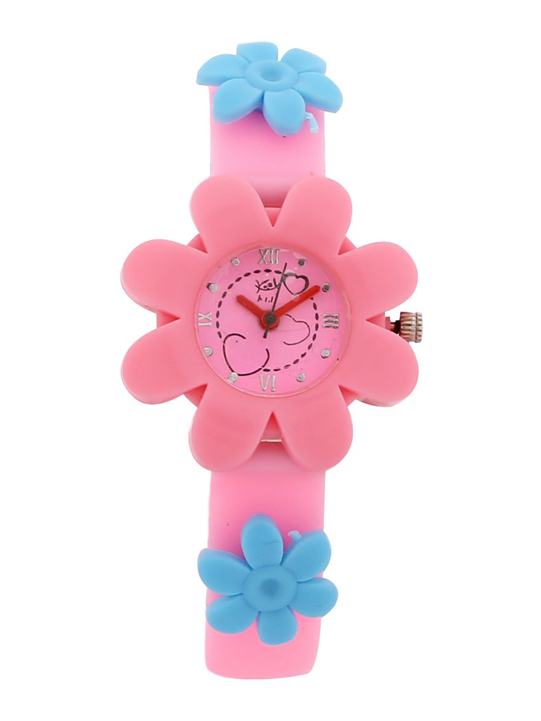 Buy Kool Kidz Kids Pink Printed Dial & Pink Straps Analogue Watch ...