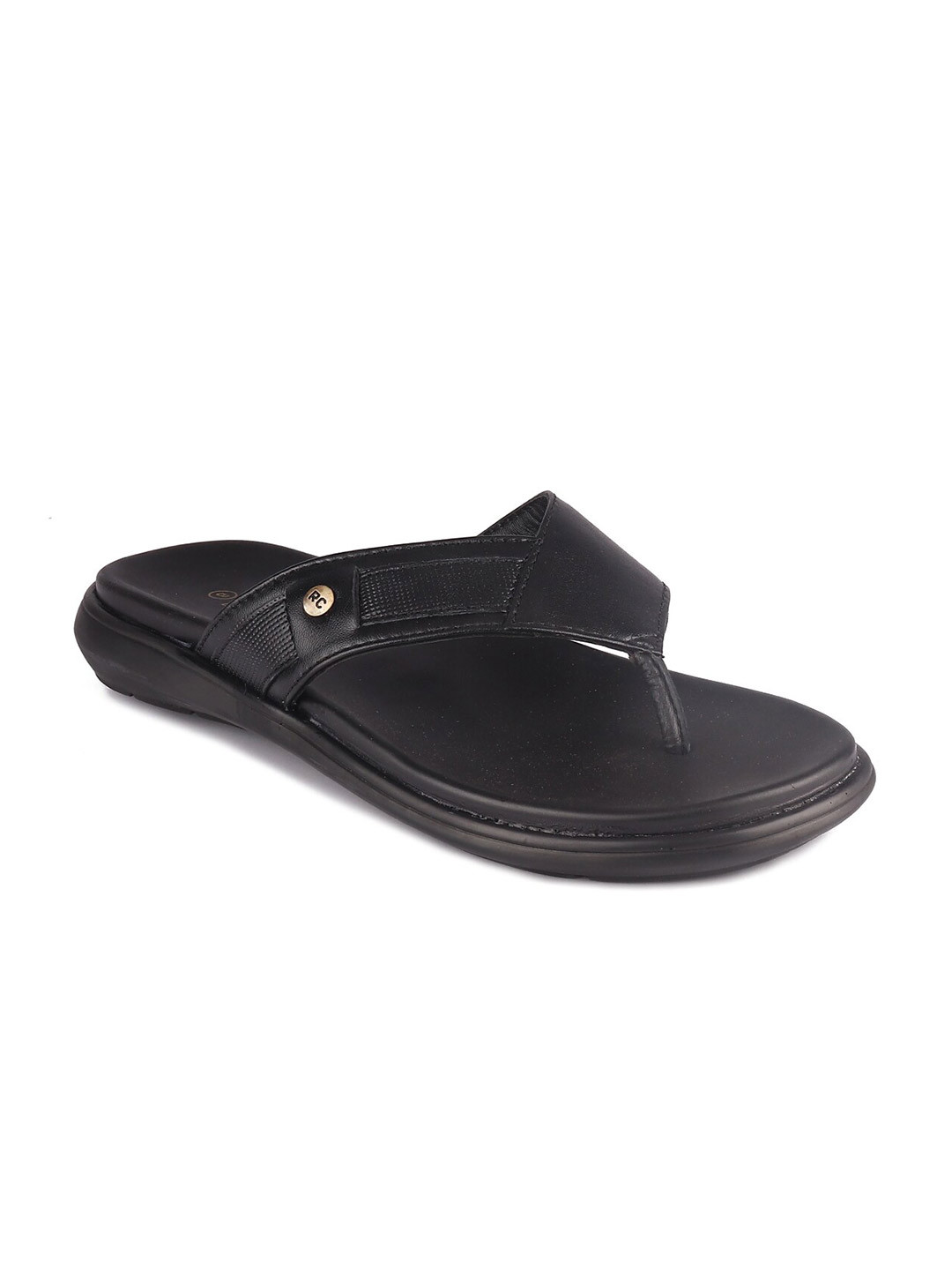 Buy Red Chief Men Black Leather Comfort Sandals - Sandals for Men ...