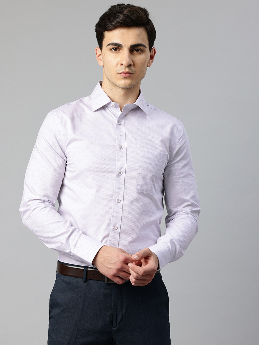 Buy Marks & Spencer Dobby Weave Pure Cotton Formal Shirt - Shirts for ...