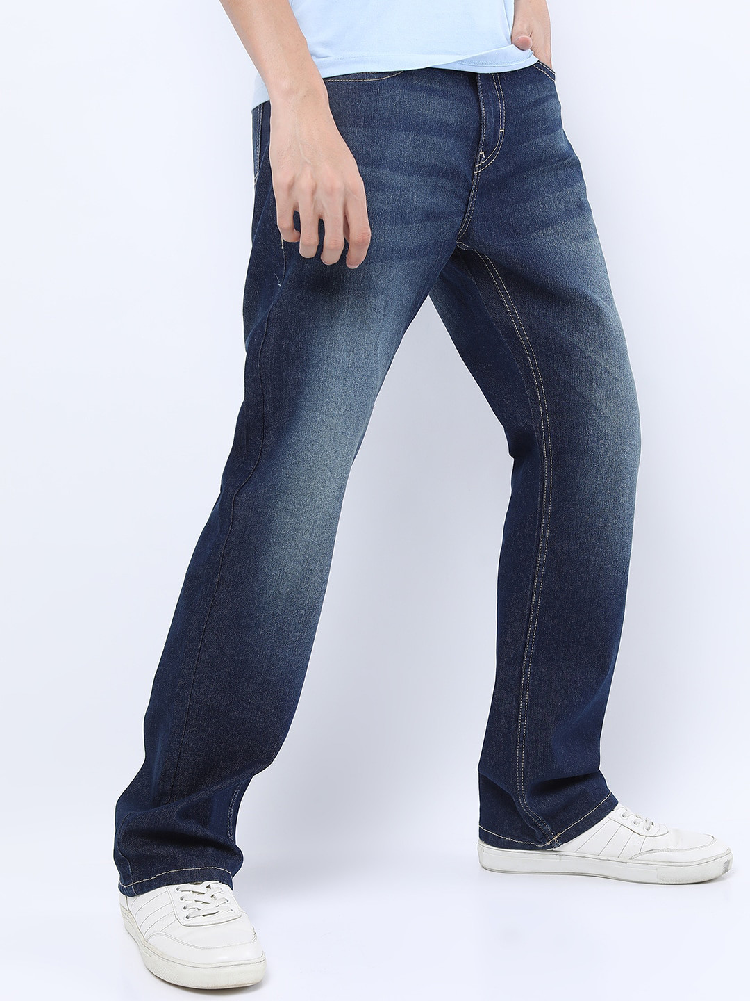 Buy KETCH Men Blue Bootcut Light Fade Stretchable Jeans - Jeans for Men ...