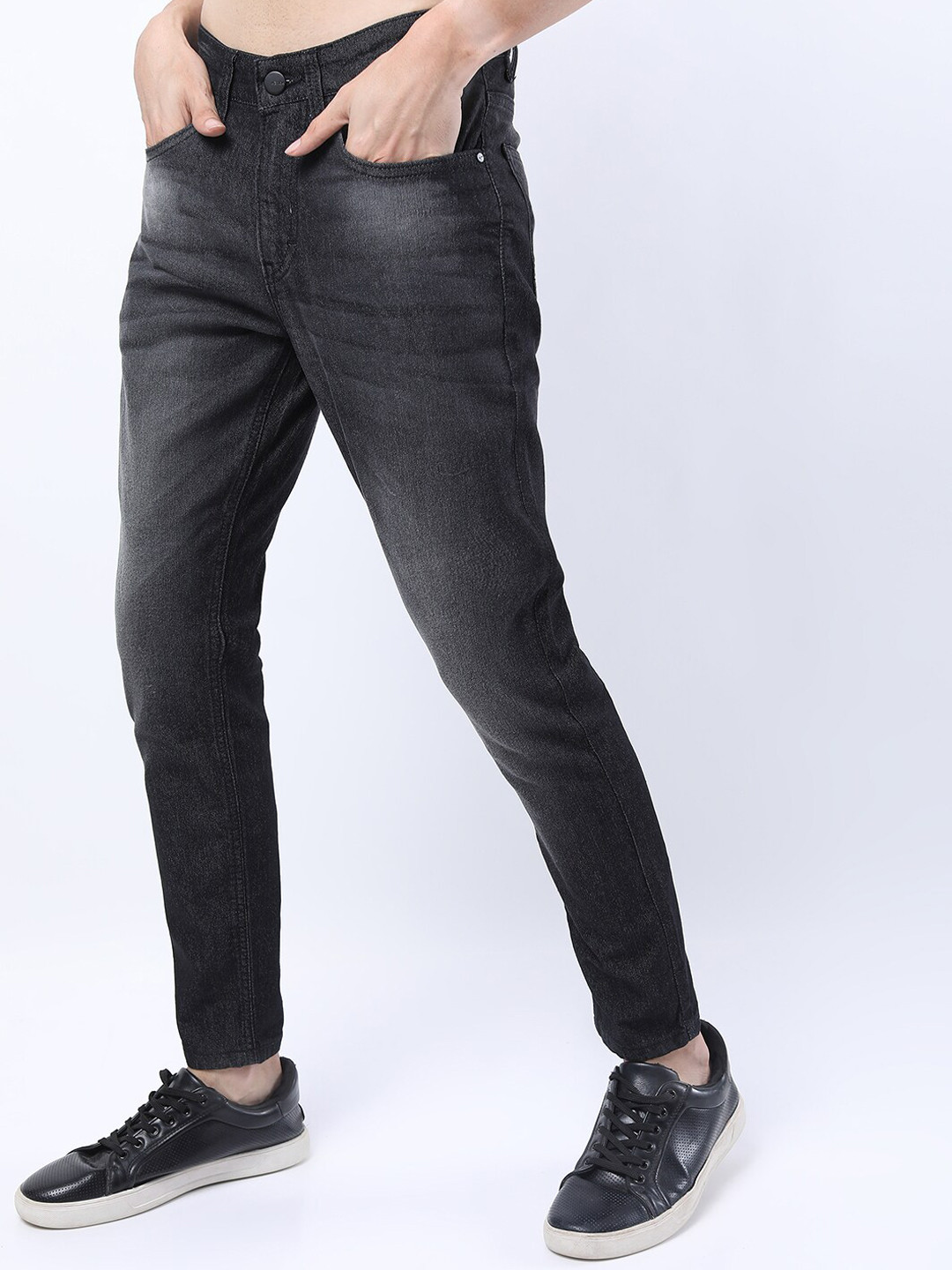Buy KETCH Men Charcoal Slim Fit Light Fade Stretchable Jeans - Jeans ...