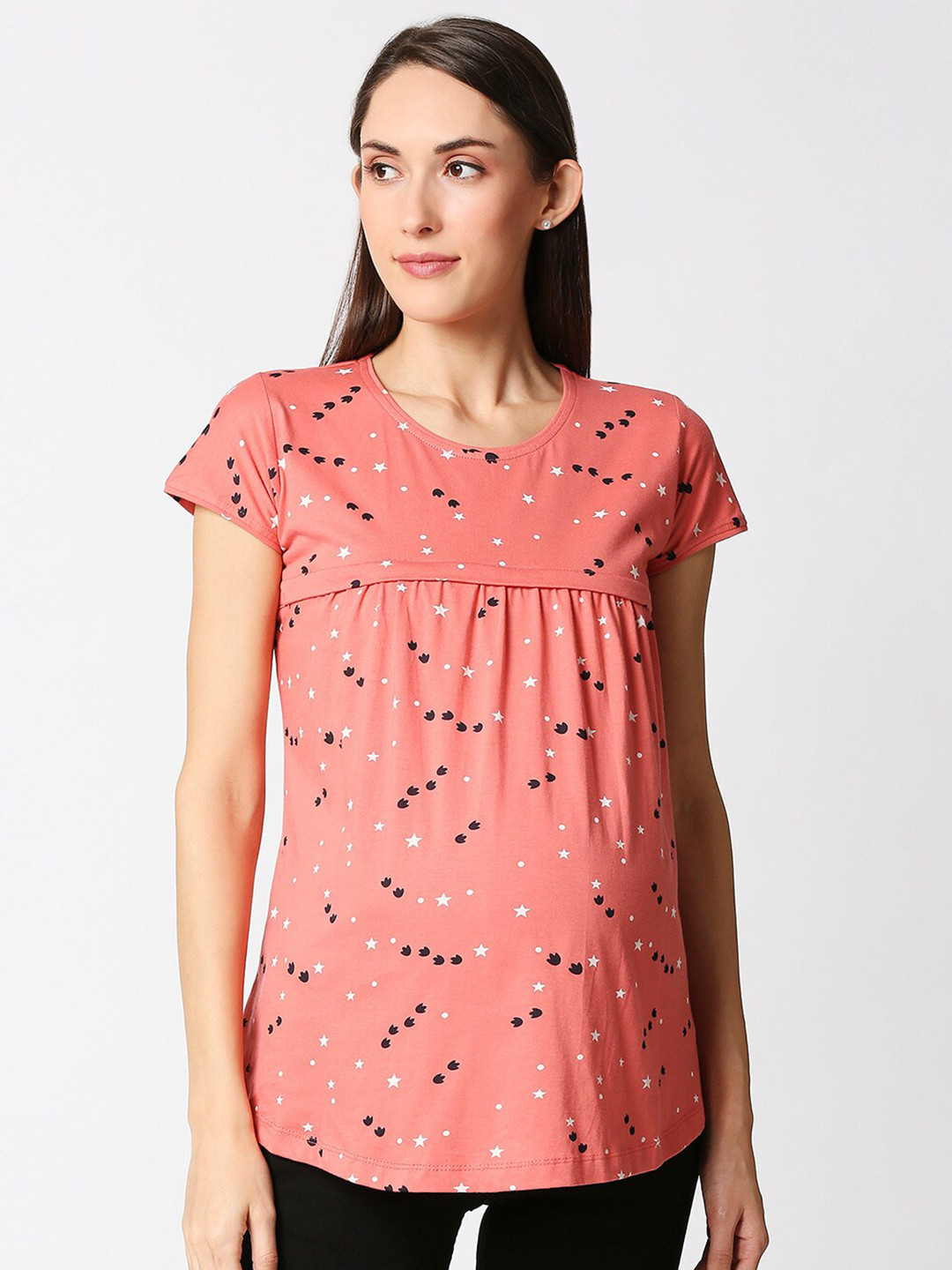 Buy AV2 Peach Coloured Print Top - Tops for Women 18954292 | Myntra