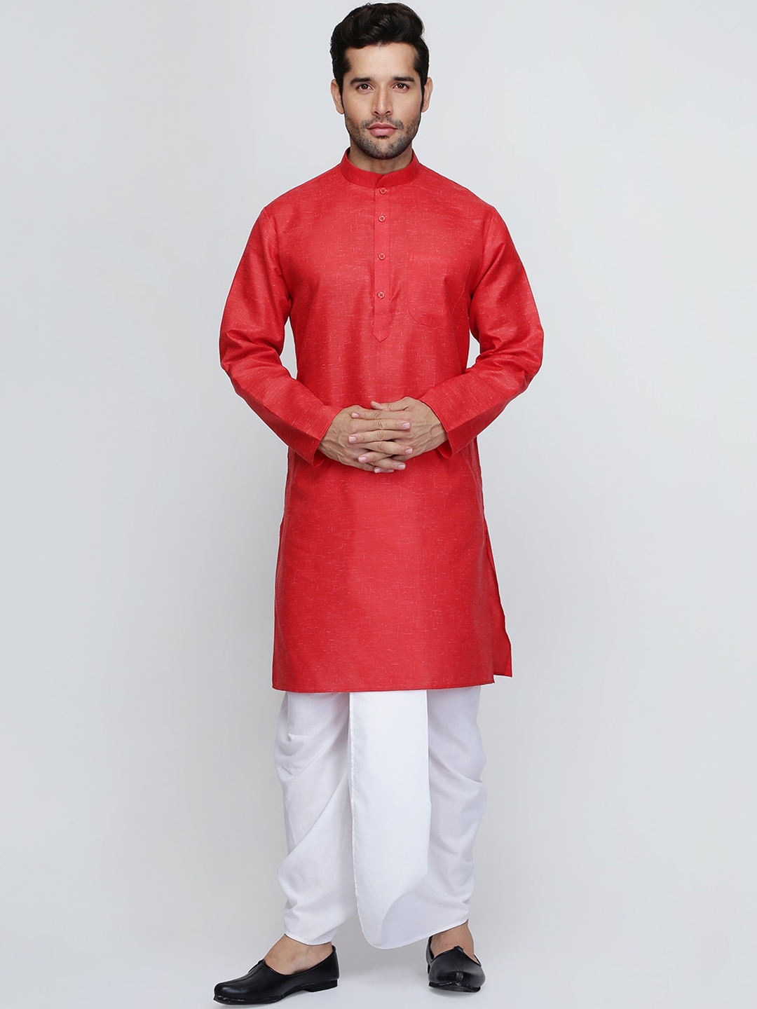 Buy Royal Kurta Men Red Thread Work Summer Sheers Kurta Kurtas For
