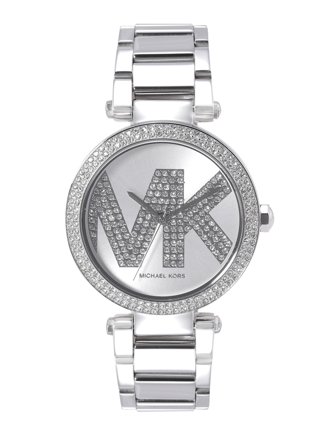 Buy Michael Kors Women Silver Toned Embellished Dial & Bracelet Style ...