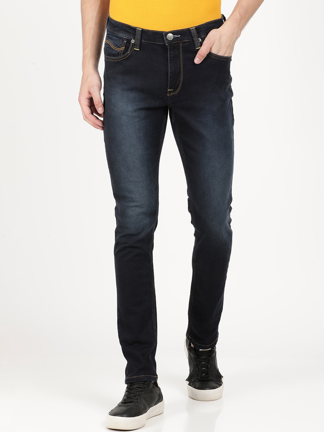 Buy Lee Men Blue Bruce Skinny Fit Light Fade Stretchable Jeans - Jeans ...