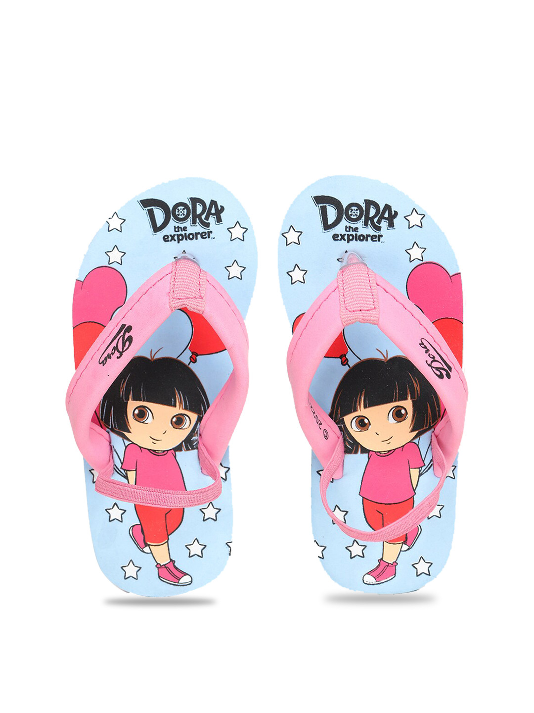 Buy Toothless Girls Blue & Pink Dora Printed Rubber Thong Flip Flops ...