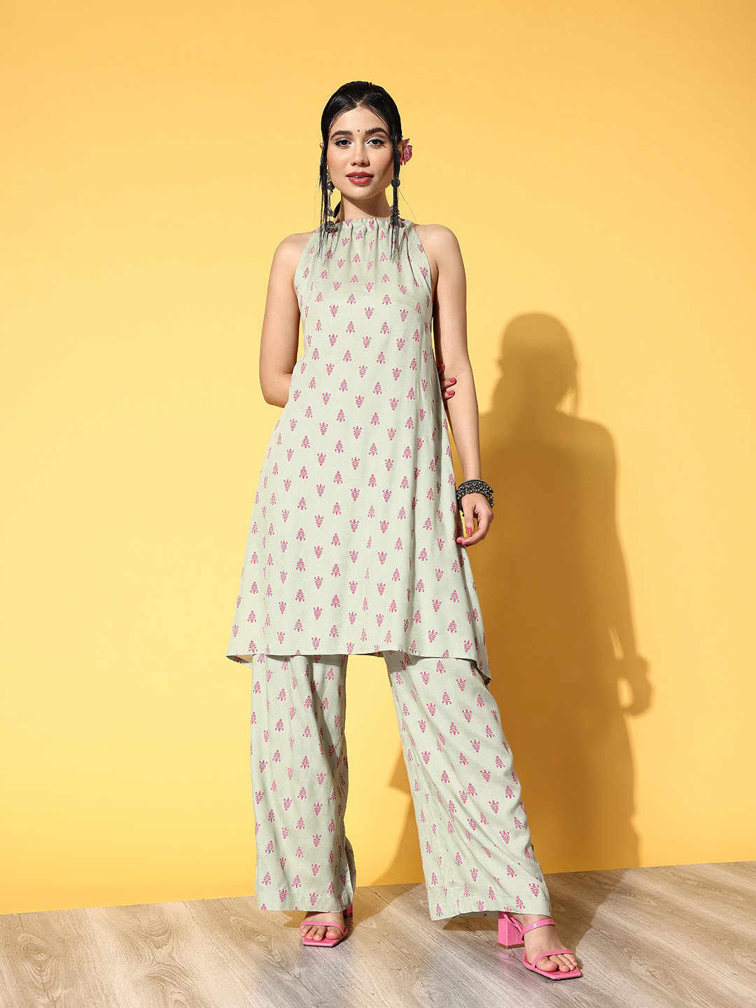 Buy Anouk Women Ethnic Motifs Viscose Rayon Co Ord Kurta Set - Kurta ...