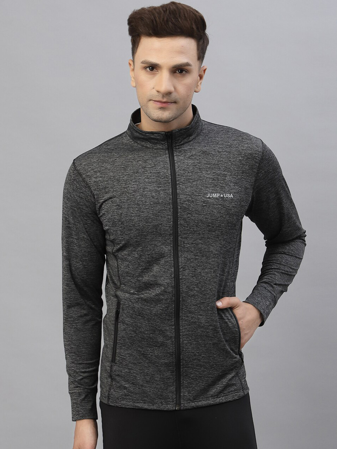 Buy JUMP USA Training Men Black Rapid Dry Solid Jackets - Jackets for ...