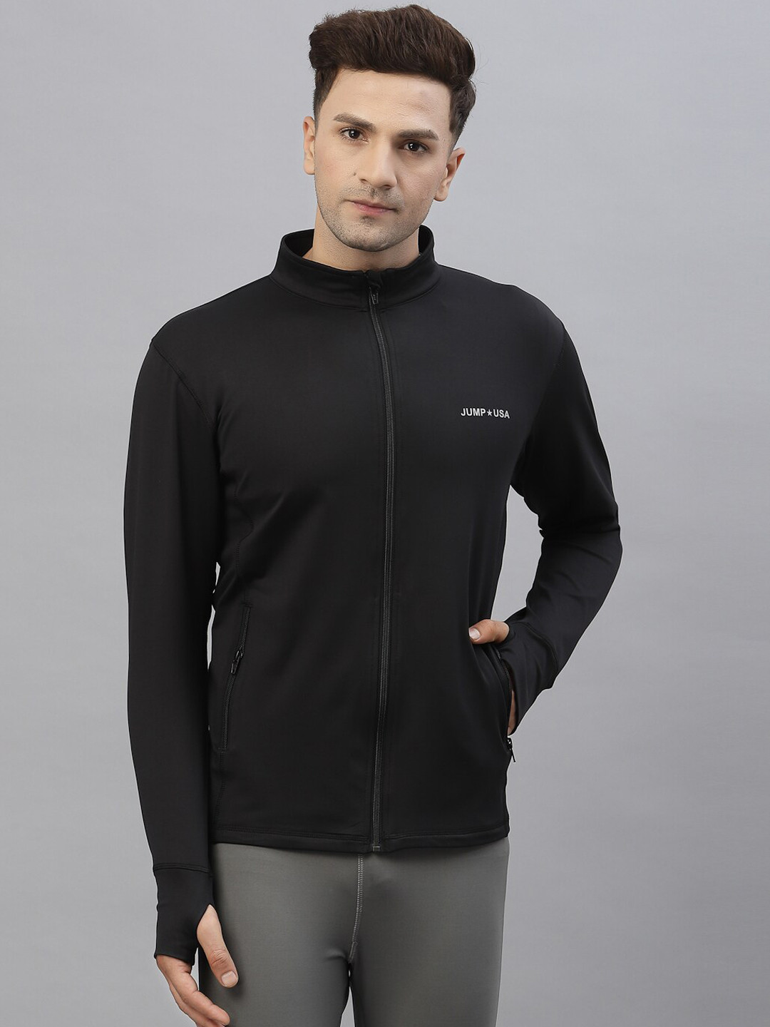 Buy JUMP USA Men Black Lightweight Tailored Jacket - Jackets for Men ...