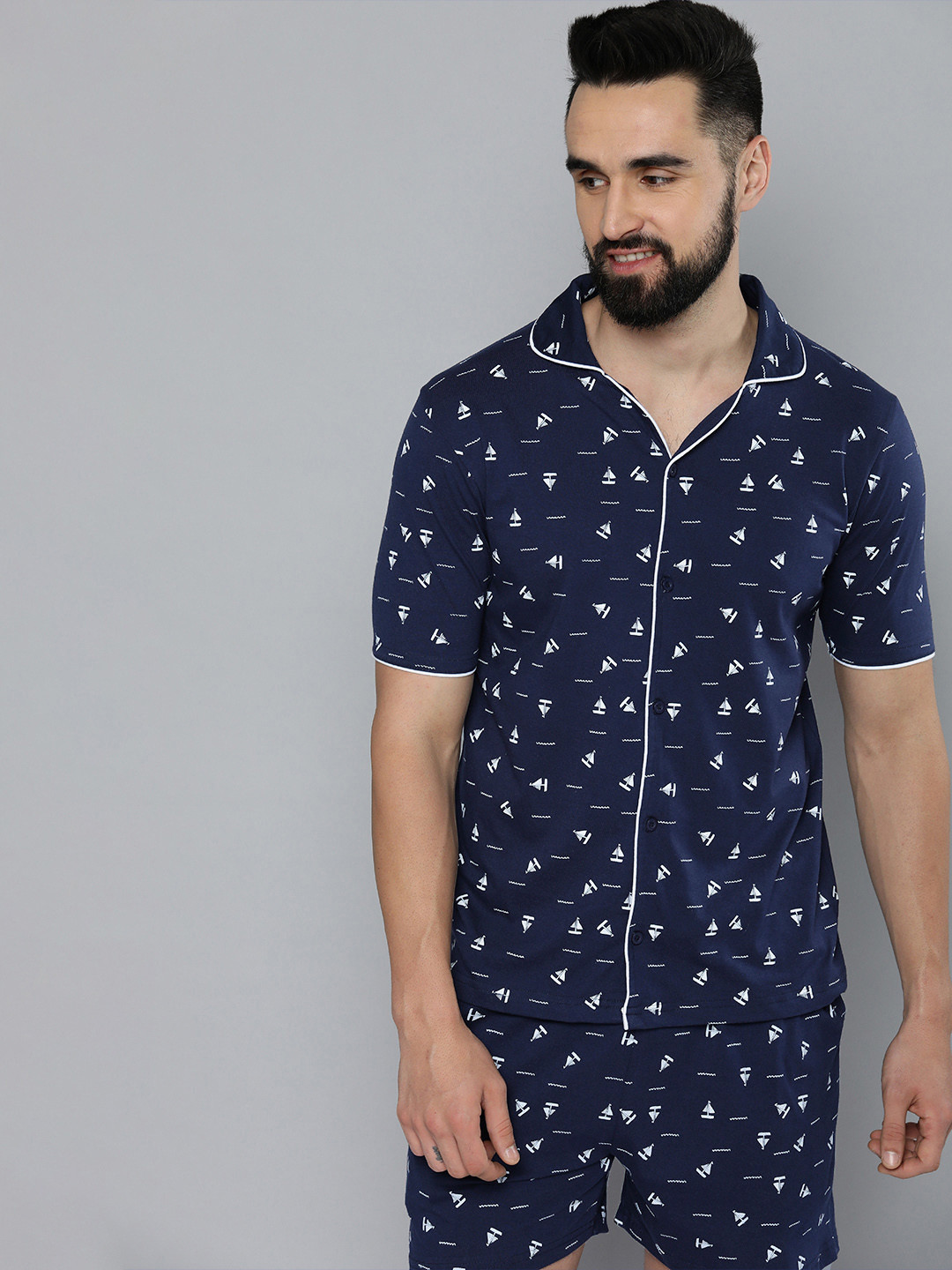 Buy HERE&NOW Men Printed Night Suit - Night Suits for Men 18963042 | Myntra