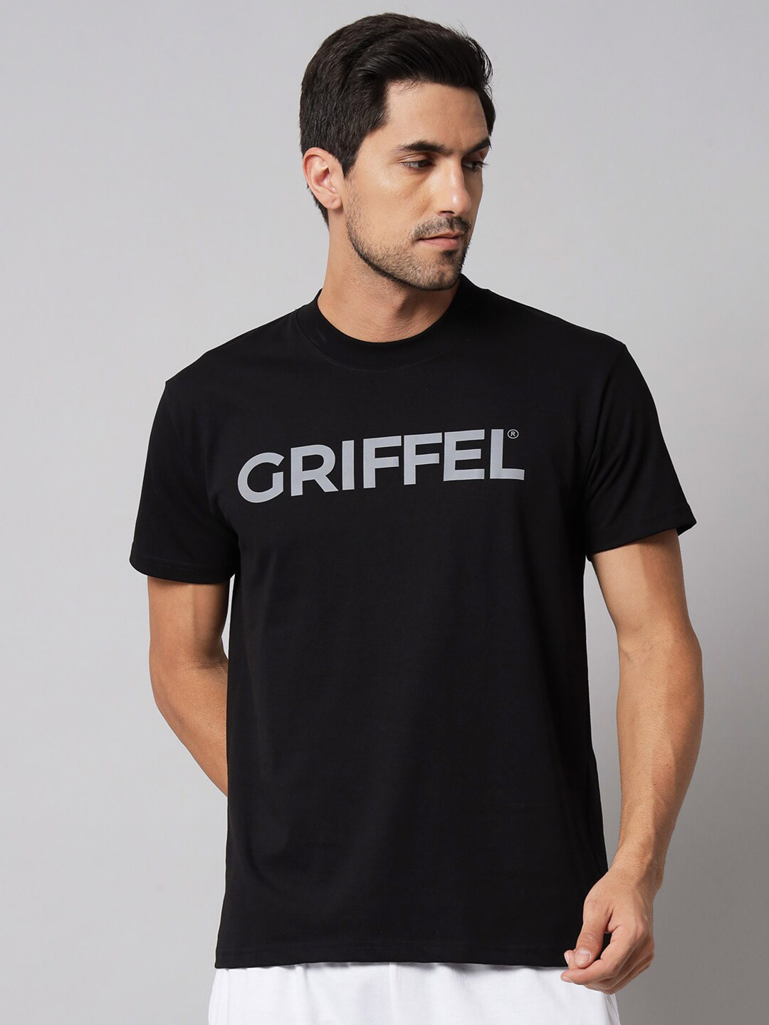 Buy GRIFFEL Men Black Typography Printed T Shirt - Tshirts for Men ...