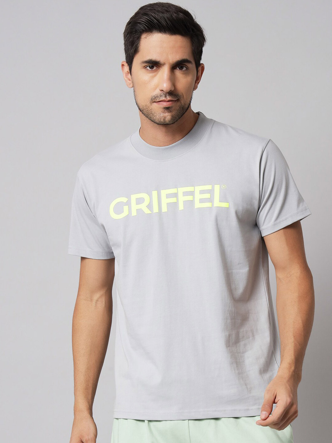 Buy GRIFFEL Men Grey Typography Printed T Shirt - Tshirts for Men ...