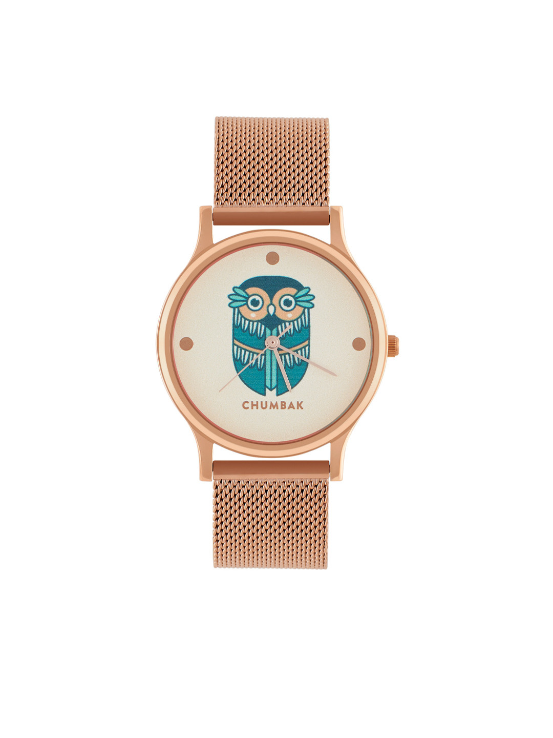 Buy TEAL BY CHUMBAK Women White Brass Dial & Bracelet Style Straps ...