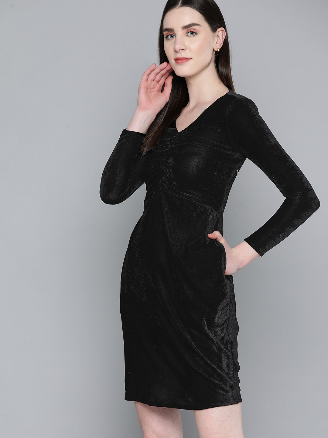 Buy Chemistry Velvet Ruched Sheath Dress - Dresses for Women 18966006 ...