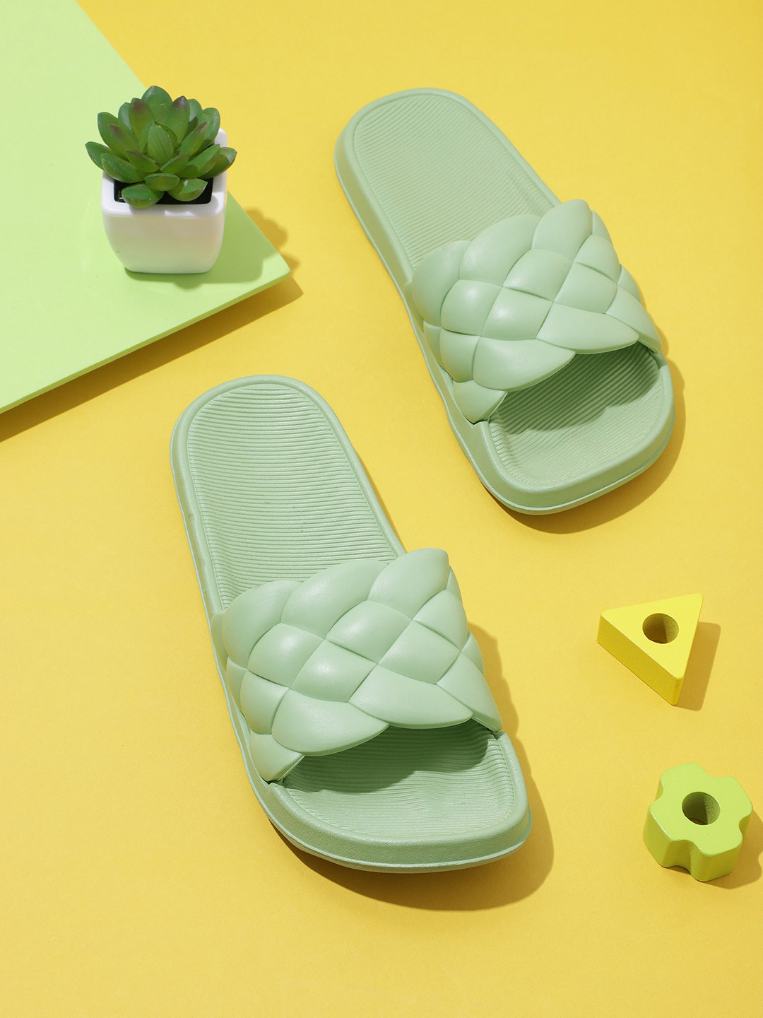 Buy Kook N Keech Women Basketweave Textured Sliders - Flip Flops for ...