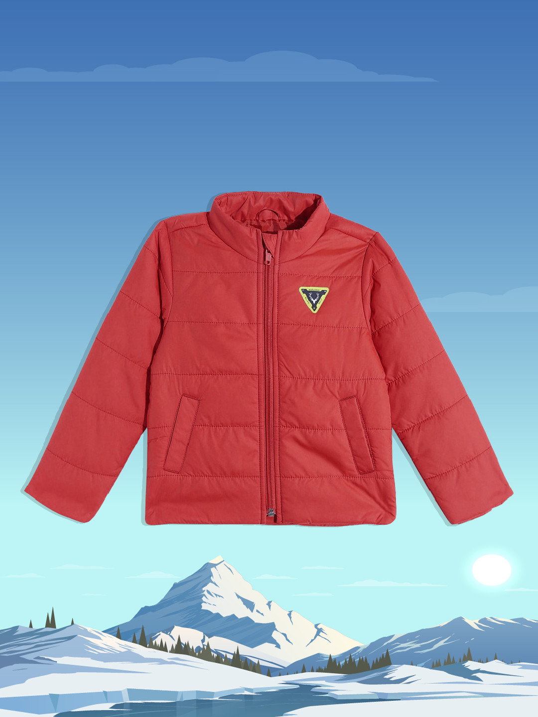 Buy Allen Solly Junior Boys Red Solid Padded Jacket - Jackets for Boys ...