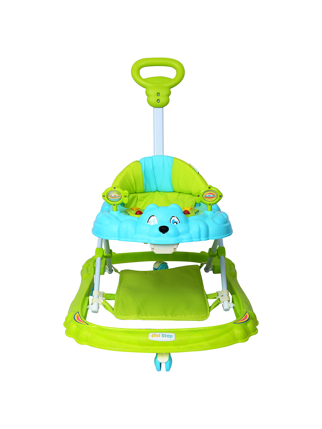 Buy 1st Step Unisex Kids Green Walker With Push Handle And 4 Level ...
