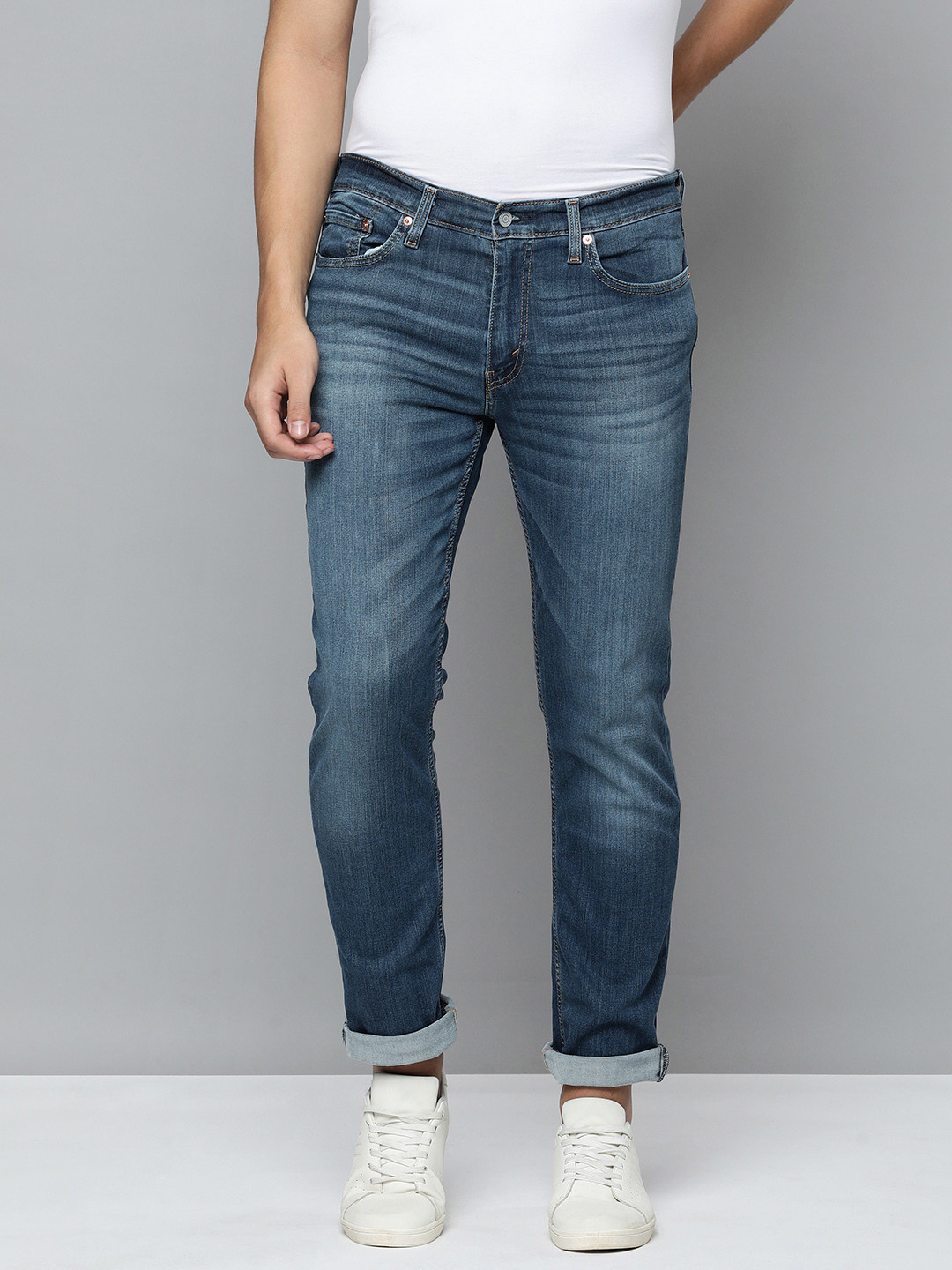 Buy Levis 511 Men Blue Slim Fit Mid Rise Light Fade Clean Look ...