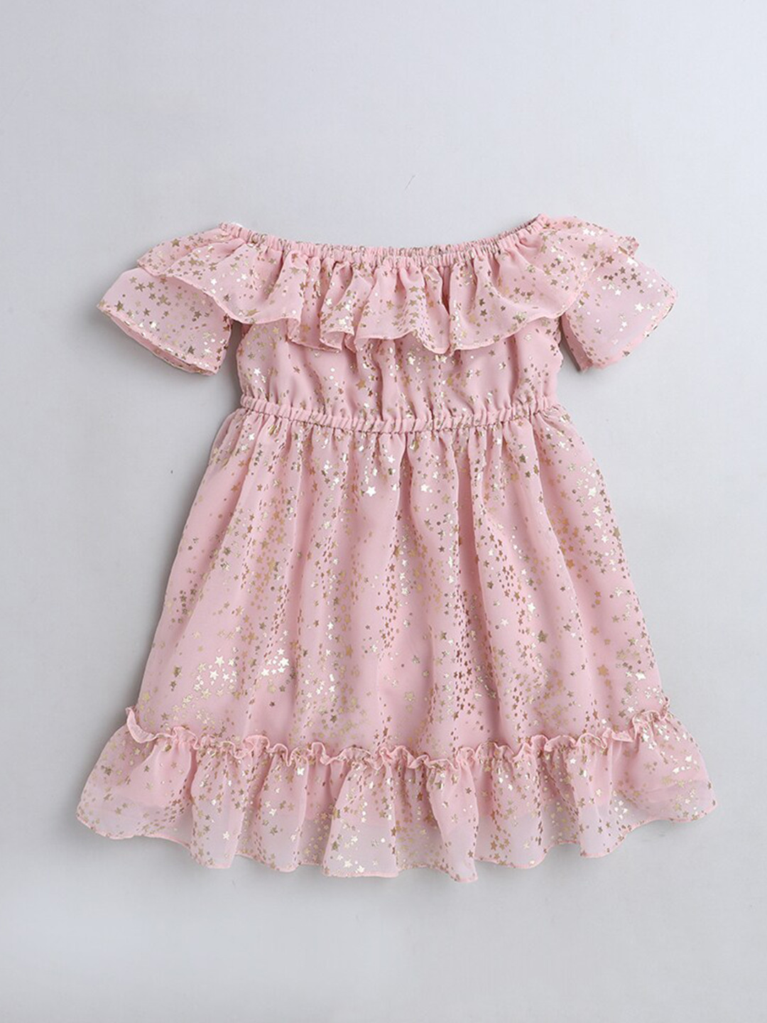 Buy Taffykids Pink & Peachskin Georgette Dress - Dresses for Girls ...
