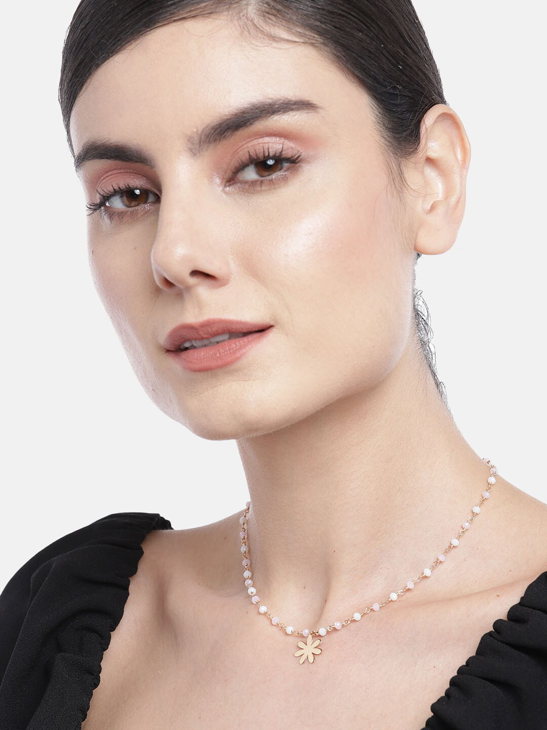 Buy Carlton London Rose Gold Plated & Pink Brass Necklace - Necklace ...