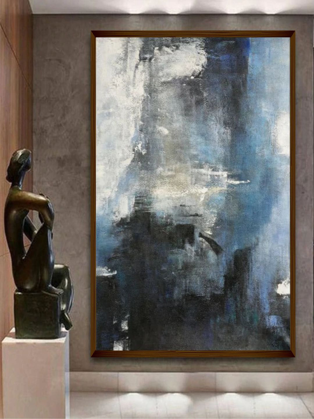 Buy The Art House Black Abstract Painting Framed Wall Art - Wall Art ...