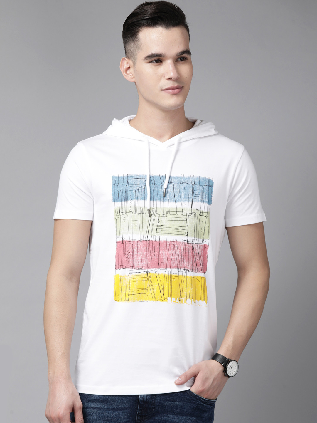 Buy BEAT LONDON By PEPE JEANS Graphic Printed Pure Cotton Hooded T ...