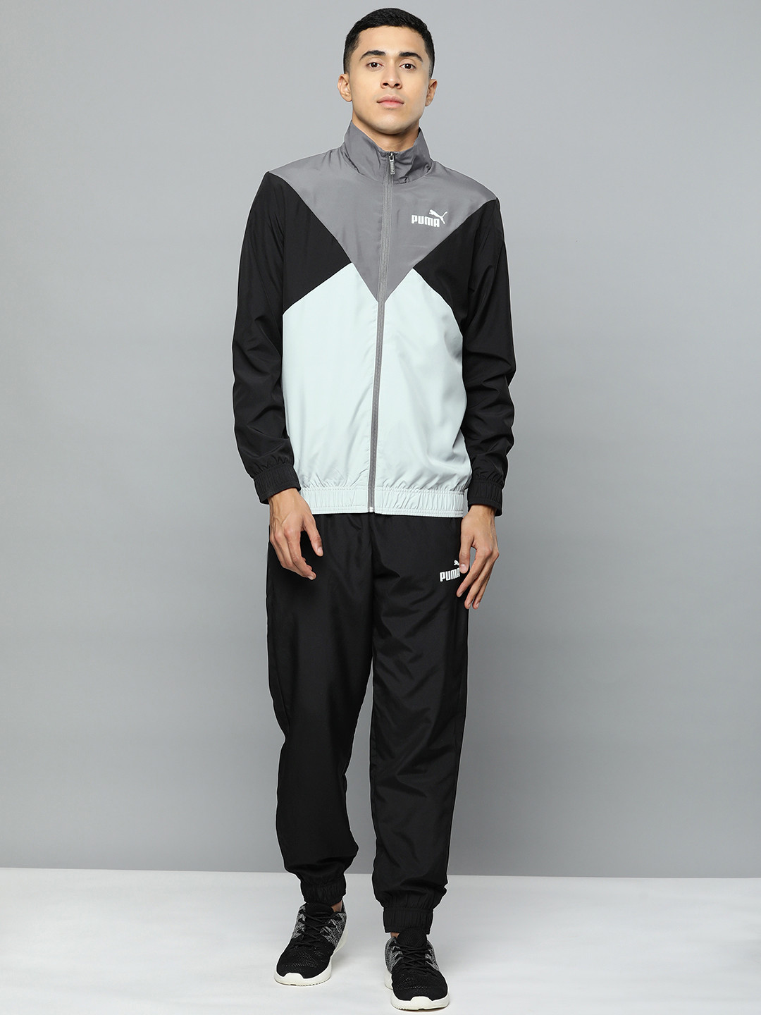 Buy Puma Men Regular Fit Colourblocked Woven Tracksuit - Tracksuits for ...