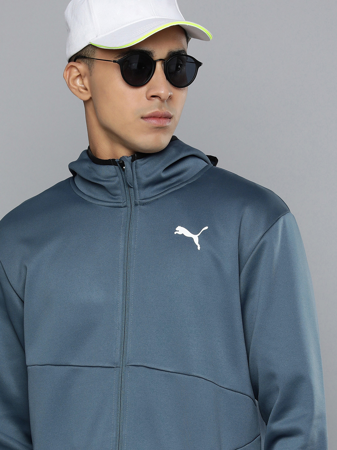 Buy Puma Men Blue Brand Logo TRAIN ALL DAY PWRFLEECE FZ Sporty Jacket ...