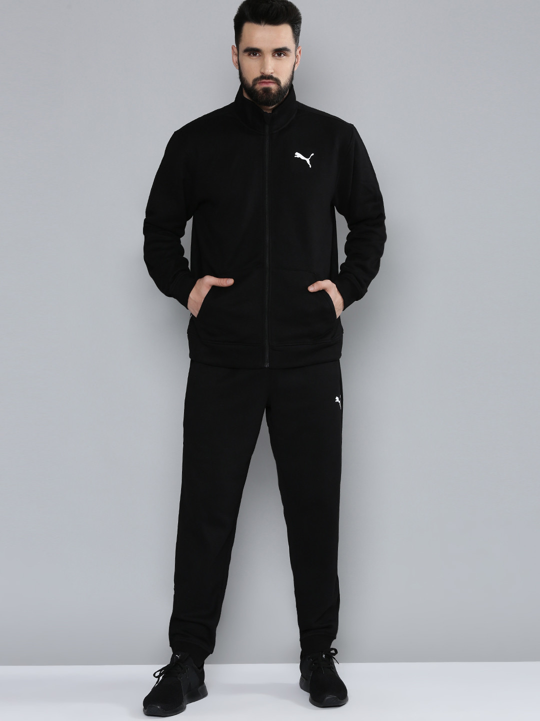 Buy Puma Men Black Slim Fit TRAIN FAV KNITTED Sustainable Tracksuit ...