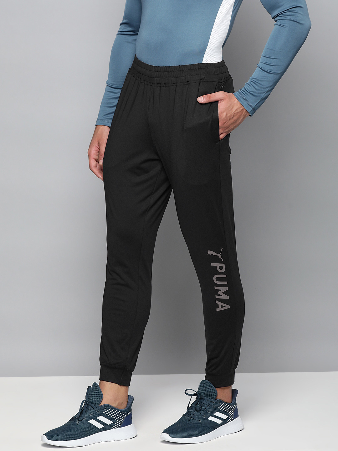 Buy Puma Men Black Brand Logo Printed Train Fit DryCELL POWER Joggers ...
