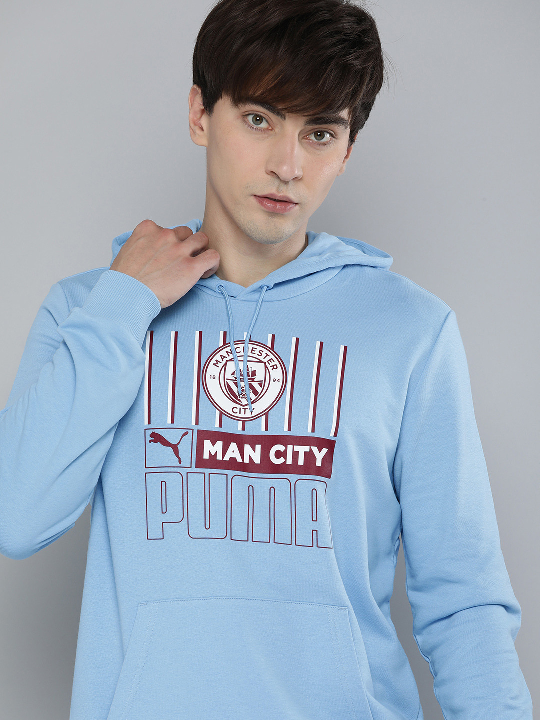 Buy Puma Men Blue Graphic Printed Manchester City Hooded Sweatshirt ...