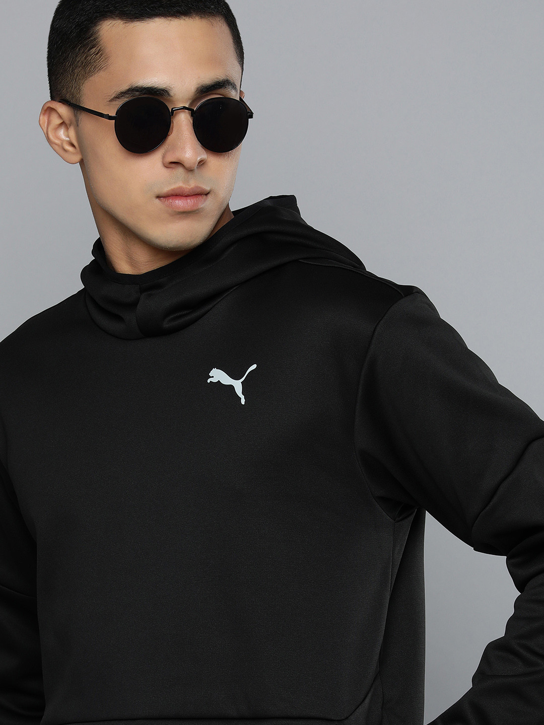 Buy Puma Men Black Brand Logo Printed Hooded Sweatshirt - Sweatshirts ...
