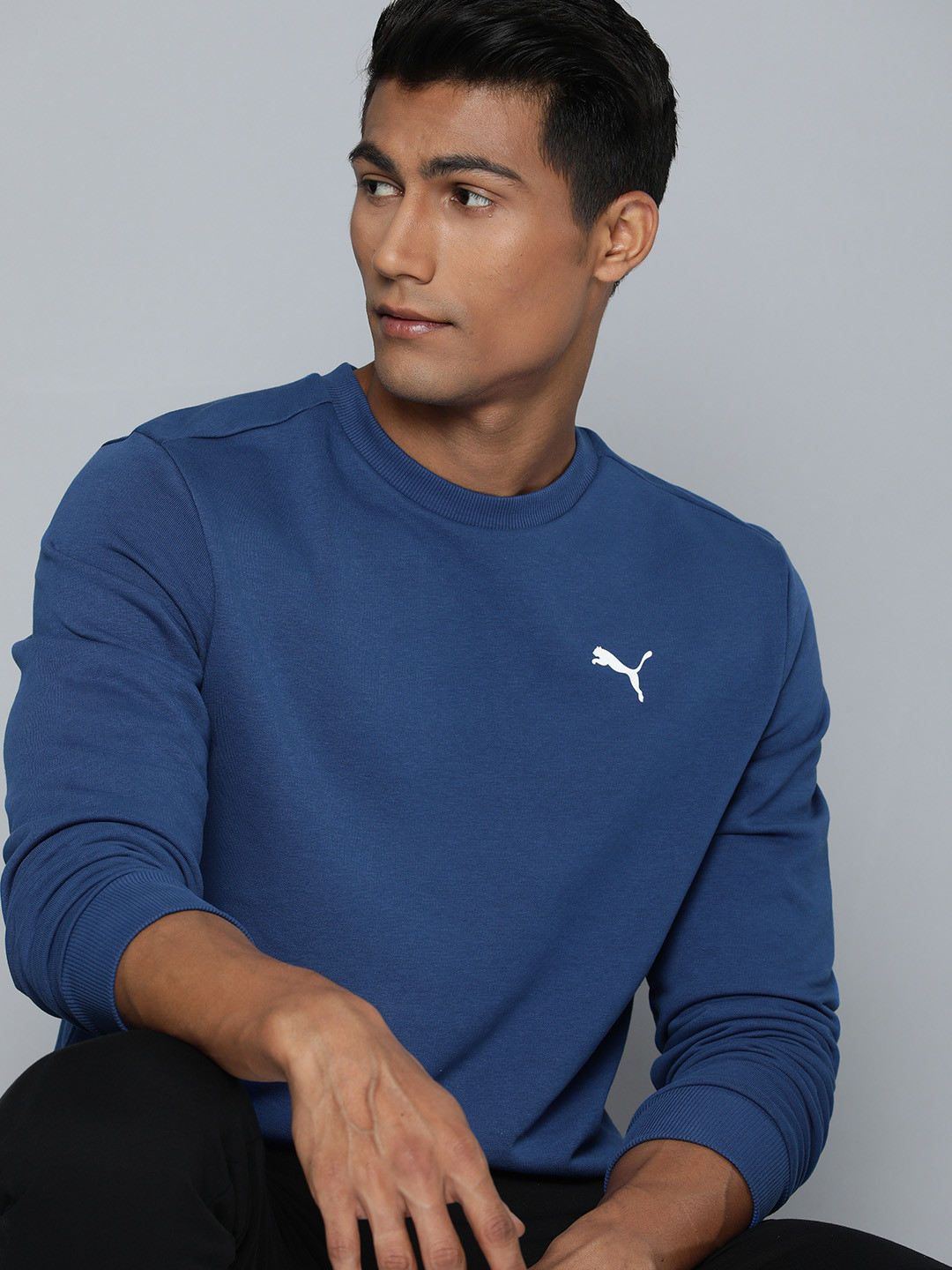 Buy Puma Men Crew Regular Fit Sweatshirt With Printed Detail ...