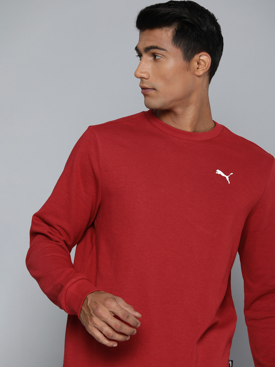 Buy Puma Men Maroon Brand Logo Printed Pullover Regular Fit Sweatshirt ...