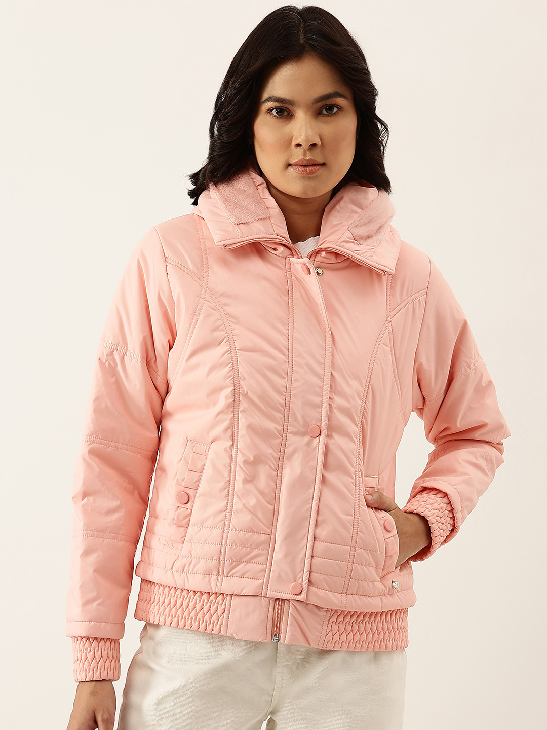 Buy Monte Carlo Women Peach Coloured Tailored Jacket - Jackets for ...