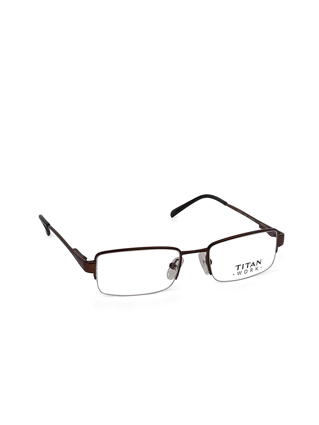 Buy Titan Unisex Brown Half Rim Rectangle Frames - Frames for Unisex ...