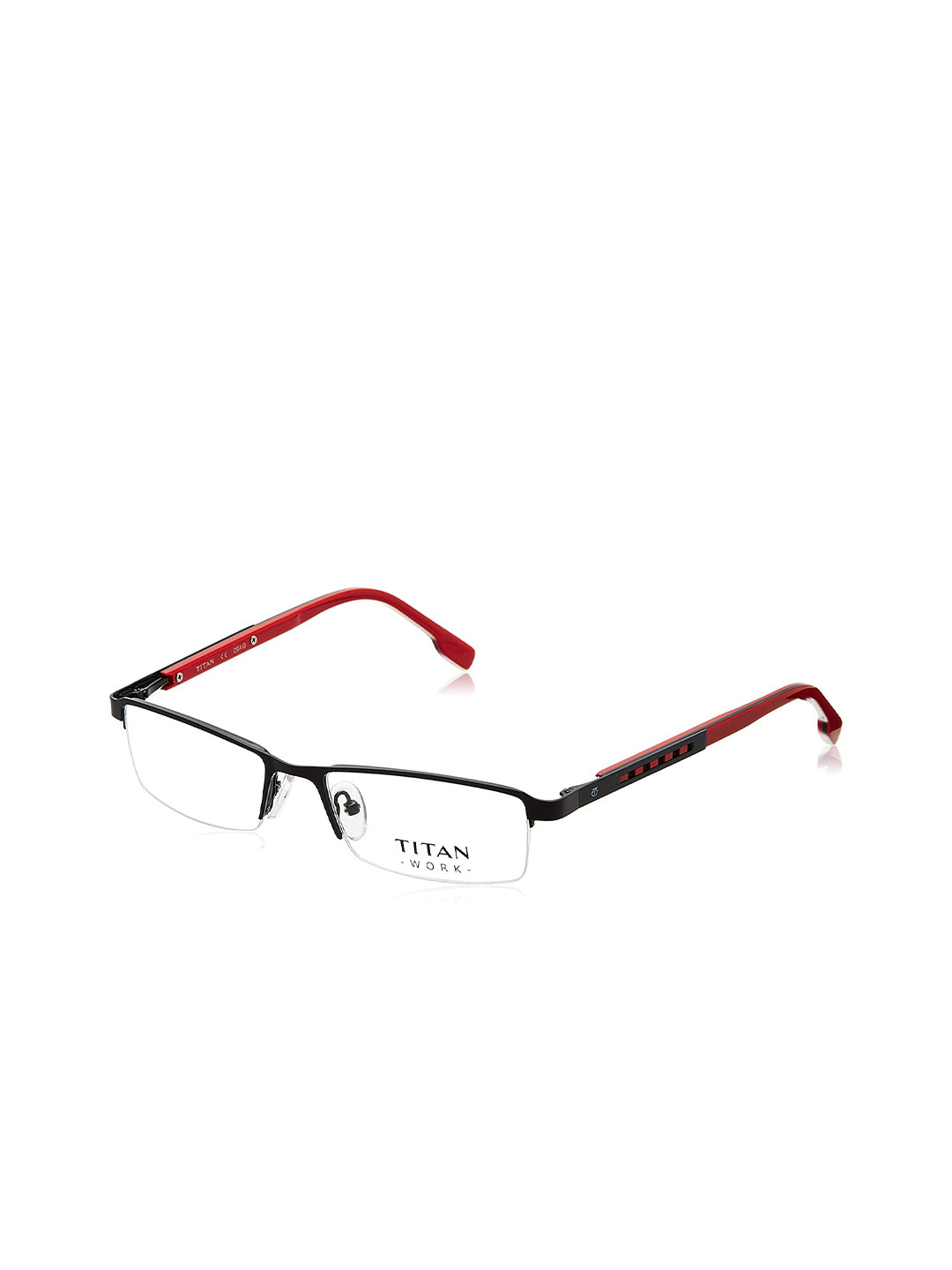 Buy Titan Unisex Red & Black Half Rim Rectangle Frames - Frames for ...
