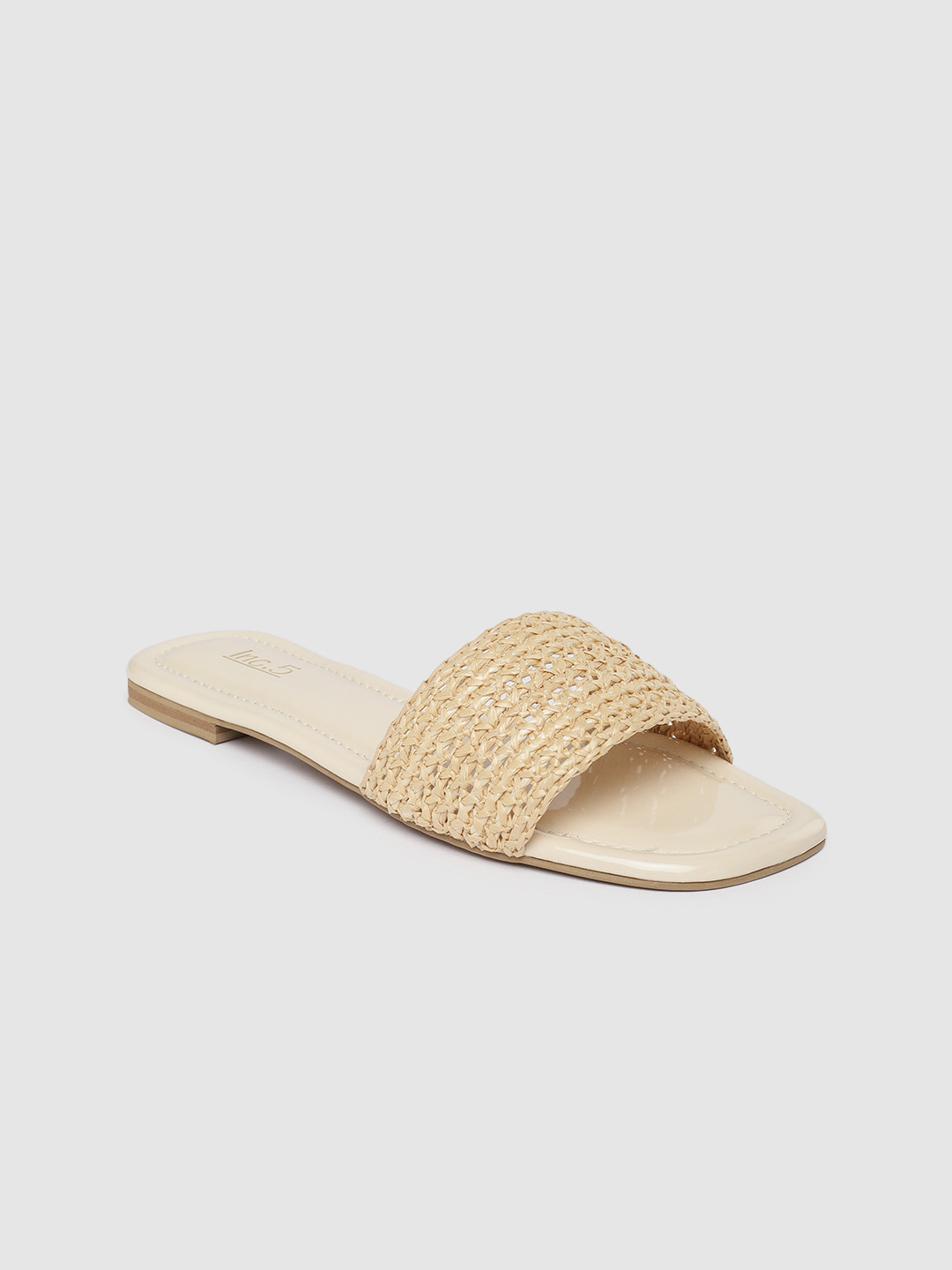 Buy Inc 5 Women Beige Woven Design Open Toe Flats - Flats for Women ...