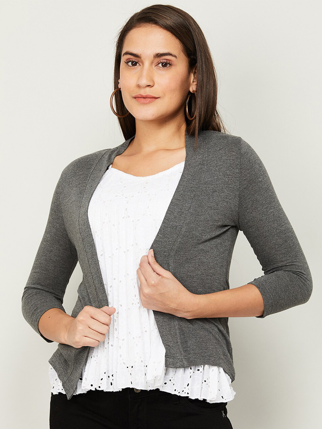 Buy CODE By Lifestyle Women Grey Shrug - Shrug for Women 18987332 | Myntra