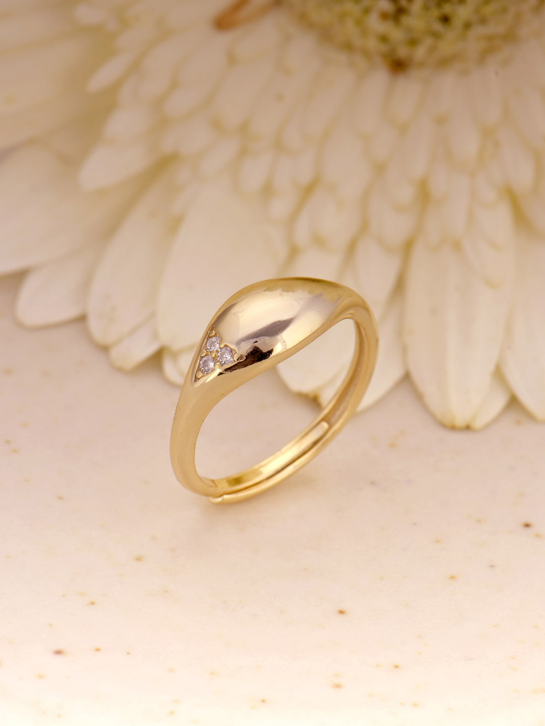 Buy GIVA Gold Plated 925 Sterling Silver Three Stone Ring - Ring for ...