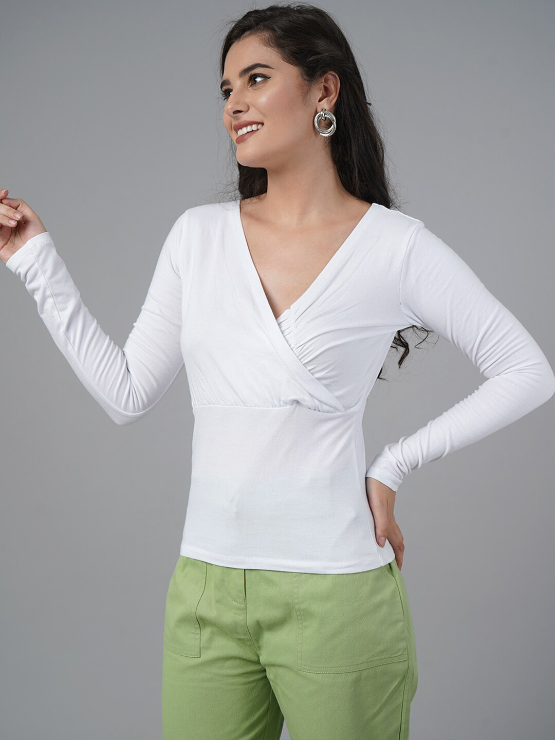 Buy DressBerry White Wrap Top - Tops for Women 18995828 | Myntra