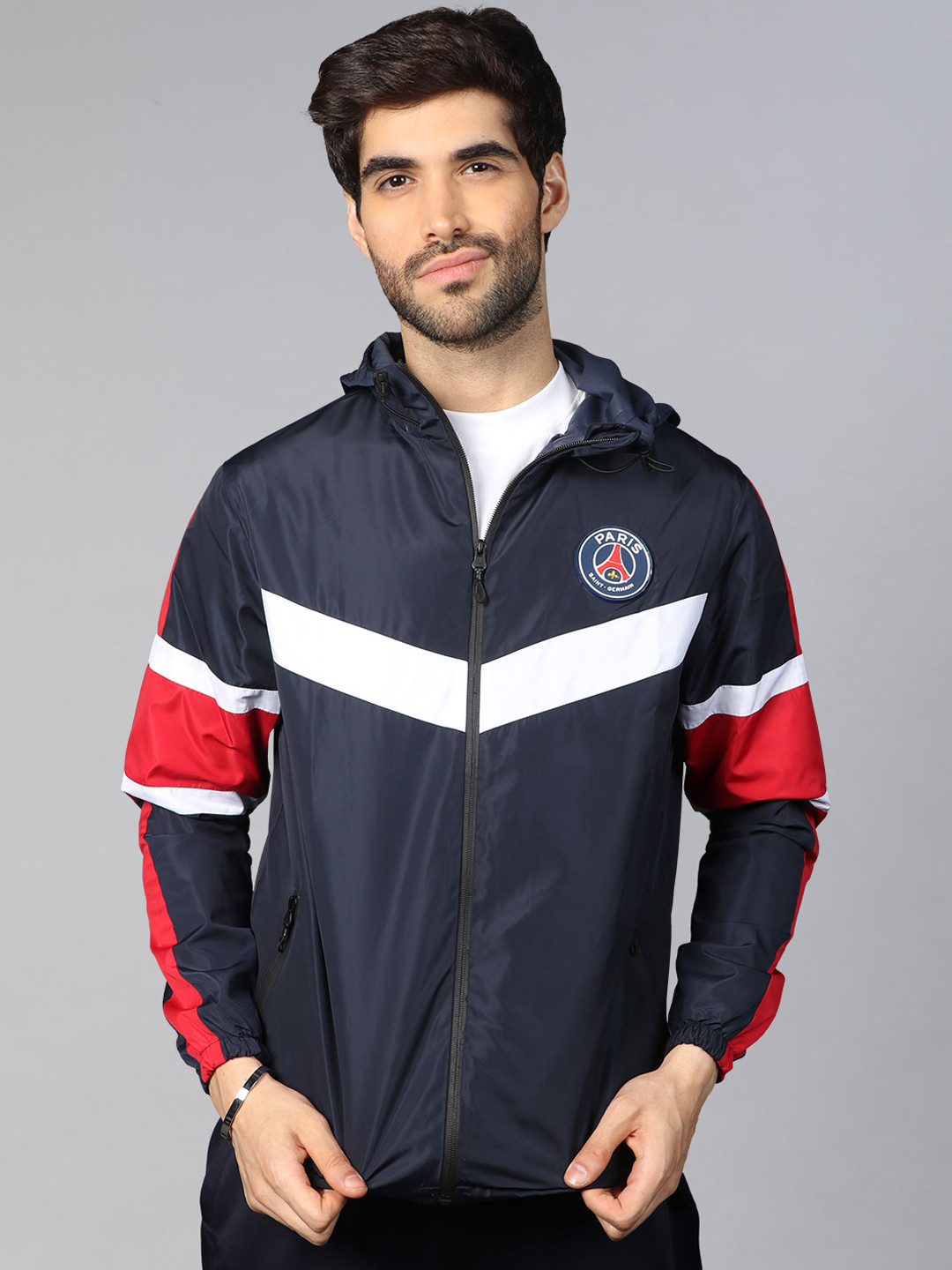 Buy PSG Men Navy Blue Paris Saint Germain Windbreaker 2.0 Sporty Jacket ...