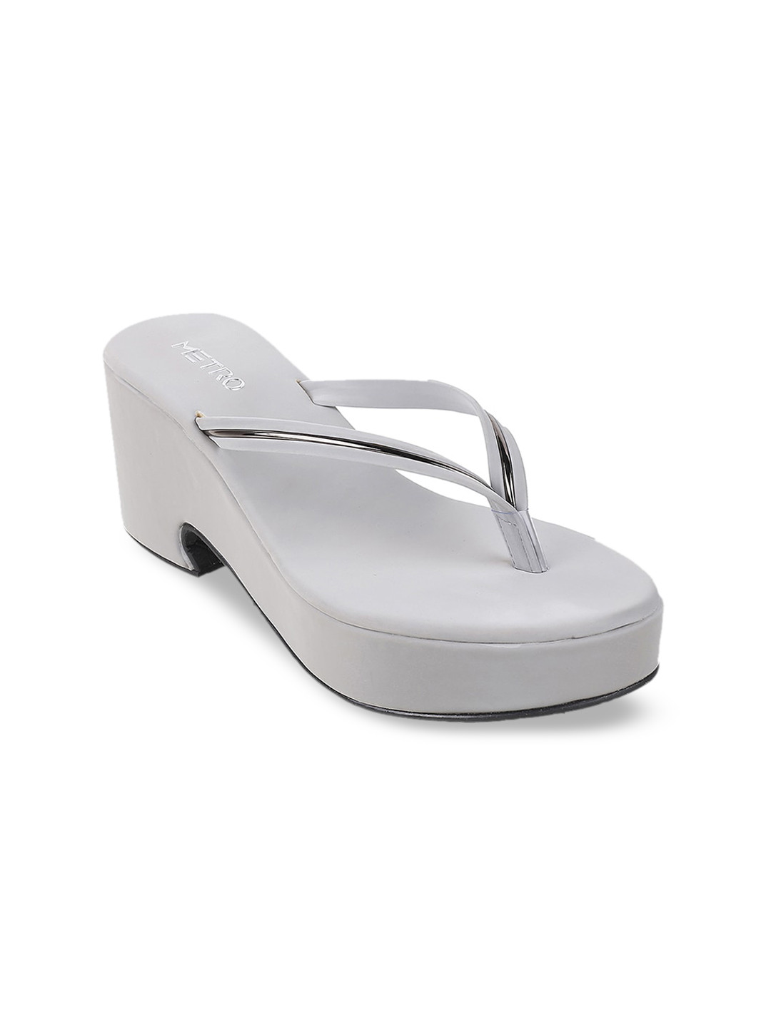 Buy Metro Grey Platform Sandals - Heels for Women 18999058 | Myntra