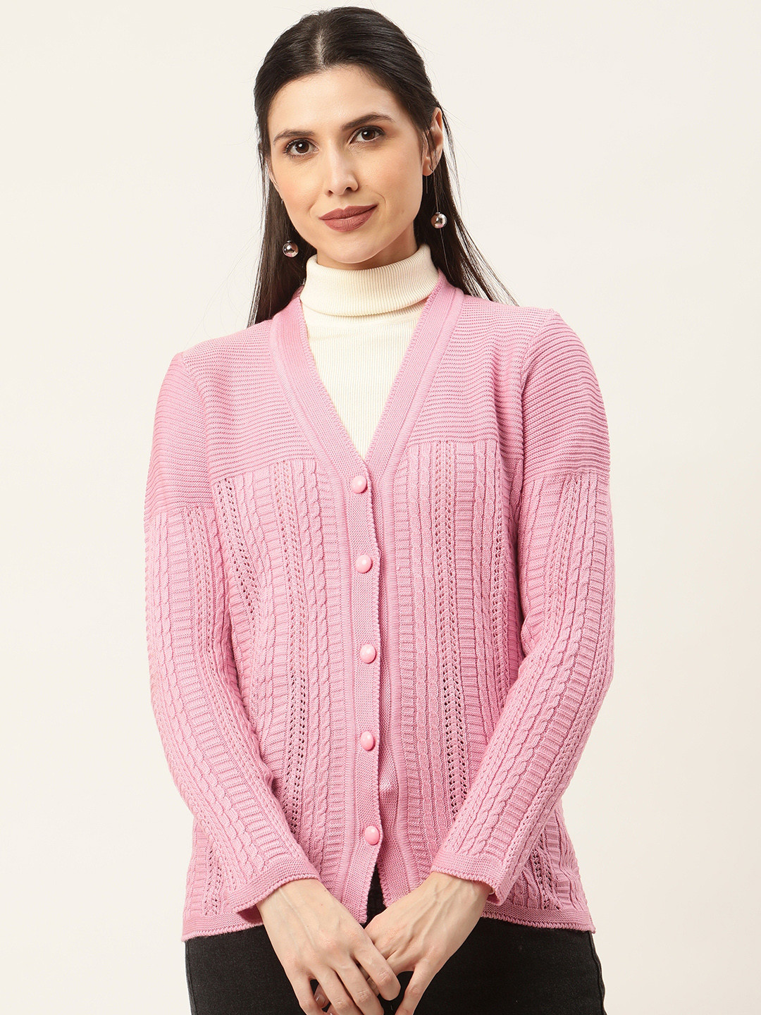 Buy American Eye Women Pink Cardigan - Sweaters for Women 19000940 | Myntra