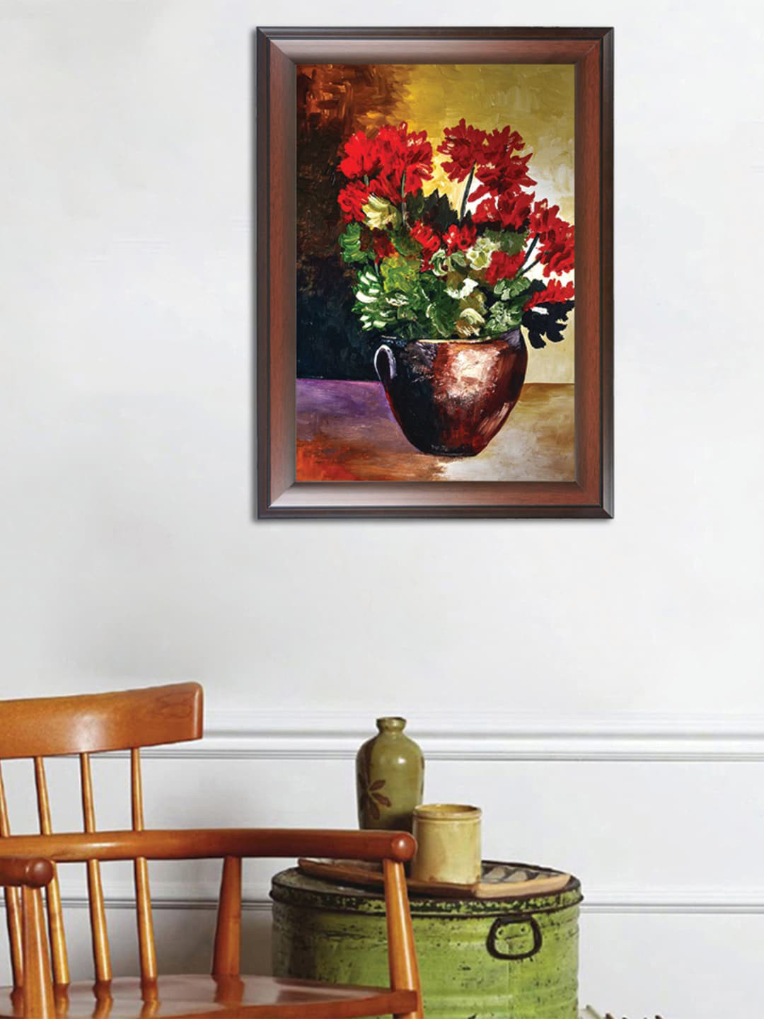 Buy WENS Brown & Red Flower Bouquet Wall Art - Wall Art for Unisex ...
