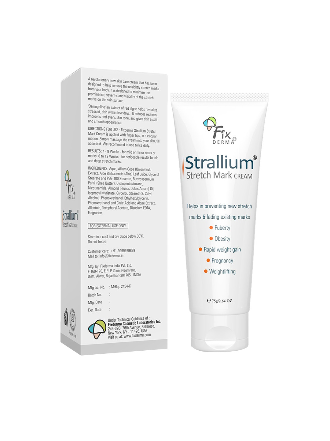 Buy Fixderma Strallium Stretch Mark Cream 75g - Stretch Marks Cream And ...
