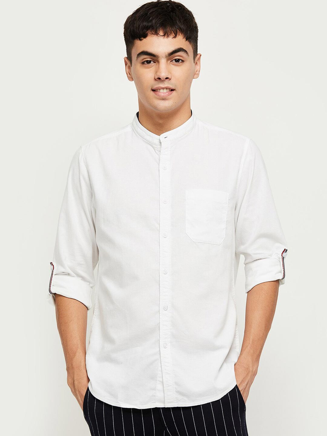 Buy Max Men White Regular Fit Solid Casual Shirt - Shirts for Men ...