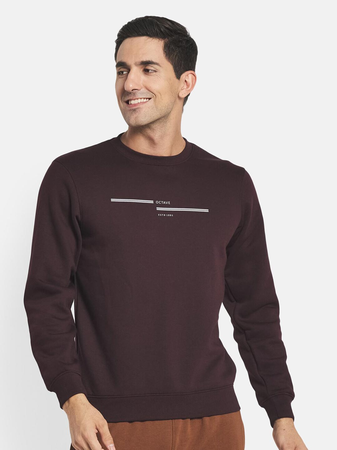 Buy Octave Men Maroon Sweatshirt - Sweatshirts for Men 19009906 | Myntra
