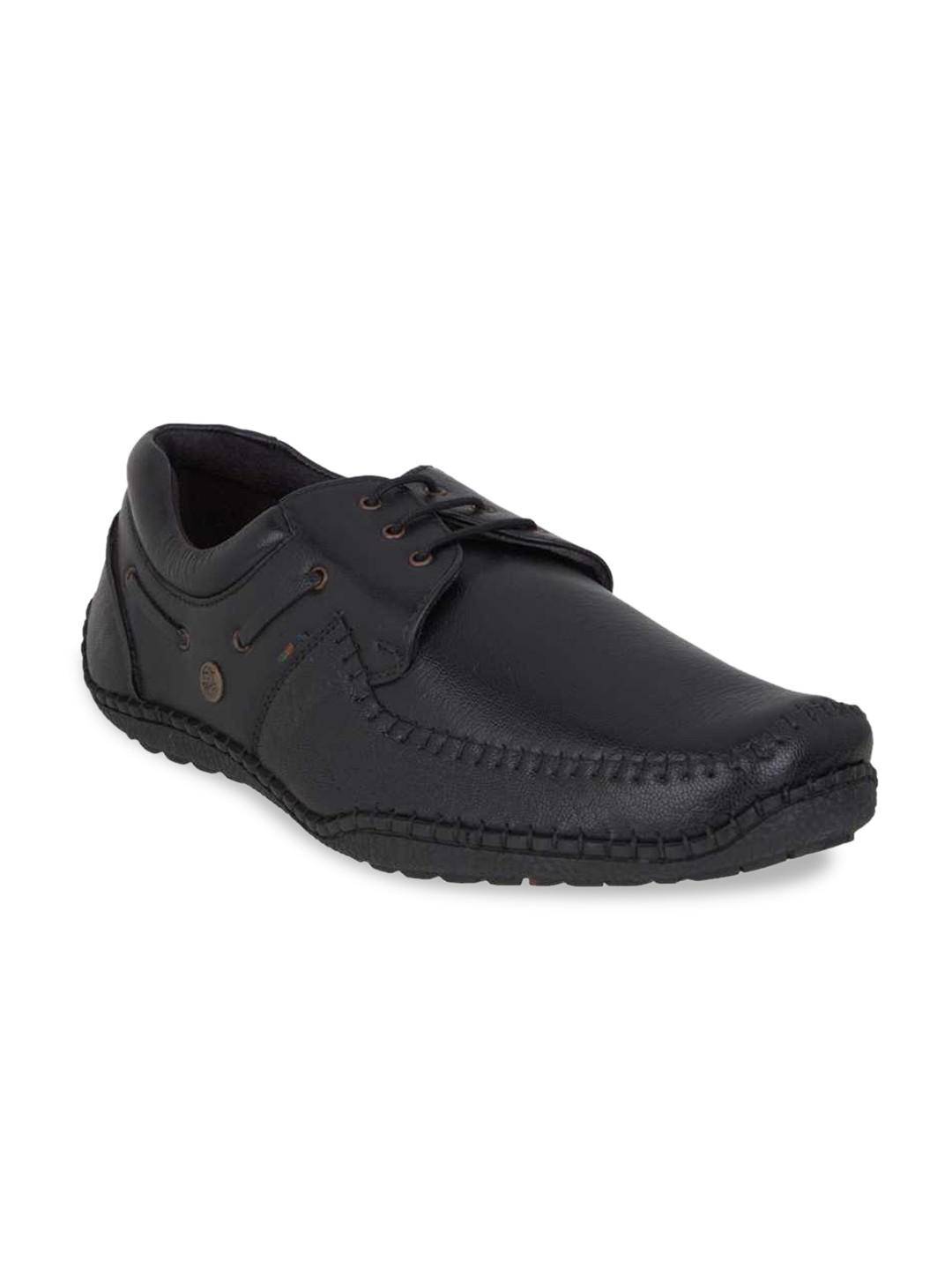 Buy Buckaroo Men Black Textured Genuine Leather Shoes - Casual Shoes ...