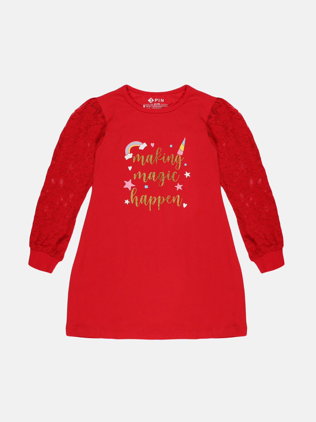 Buy 3PIN Red T Shirt Dress - Dresses for Girls 19012430 | Myntra